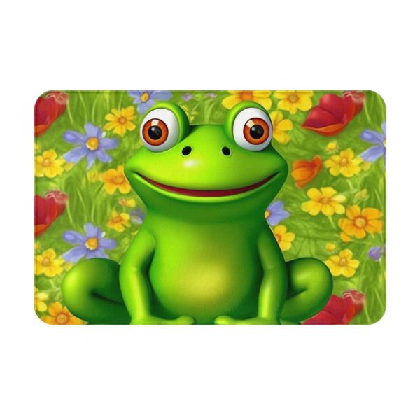 商品名: OUSIKA カエル プリント エリアラグ スーパーソフト フランネル バスマット ノンスリップ バスマット 洗濯可能 スローラグ 装飾 フロアマット カーペット リビングルーム ソファ 寝室用 ホワイト OUSIKA Frog ...