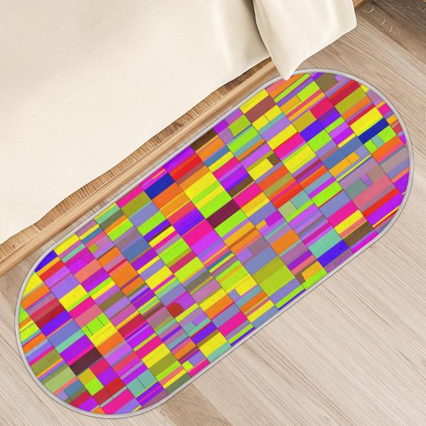 商品名:  Oval Fluffy Soft Area Rug Colorful Block Texture Shaggy Carpet for Sofa Bedroom Nursery Floor Mat Oval Runner Rugs...