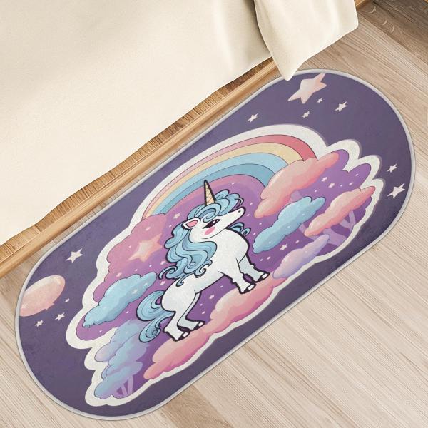 商品名:  Oval Fluffy Soft Area Rug Unicorn Cloud Shaggy Carpet for Sofa Bedroom Nursery Floor Mat Oval Runner Rugs for Livi...
