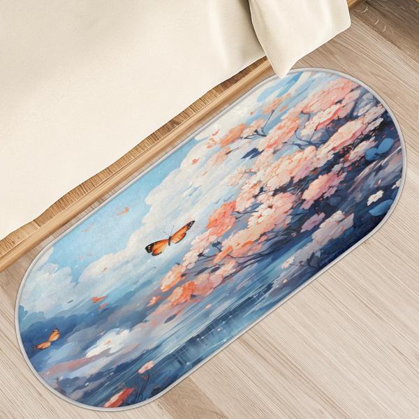 商品名:  Oval Fluffy Soft Area Rug Butterfly Cloud Shaggy Carpet for Sofa Bedroom Nursery Floor Mat Oval Runner Rugs for Li...