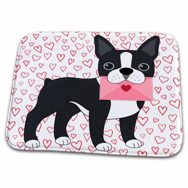 商品名:  3dRose Bathroom Bath Rug Mat - Red Hearts Boston Terrier Valentine Valentinesブランド: 3dRose商品サイズ: 1'6" x 1'11" (Rect...