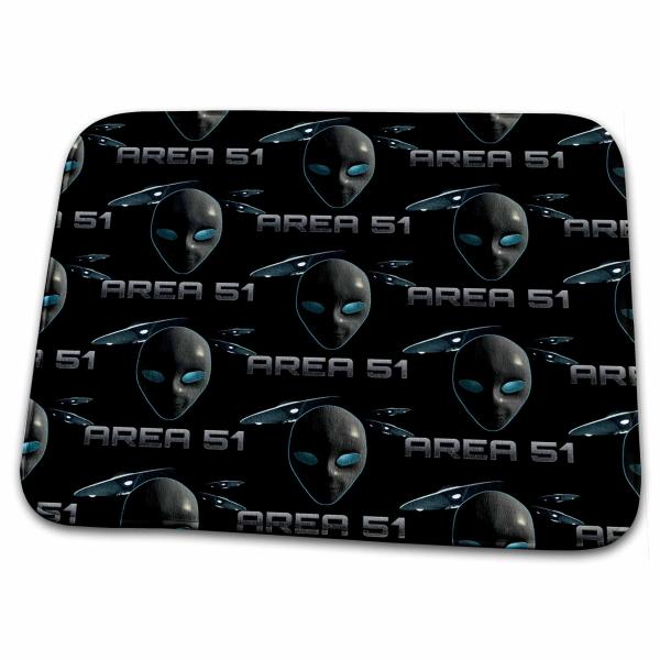 商品名:  3dRose Bathroom Bath Rug Mat - Fun Gray Alien and UFO Pattern for Any Area 51 Conspiracy Theory. Creative Studios ...