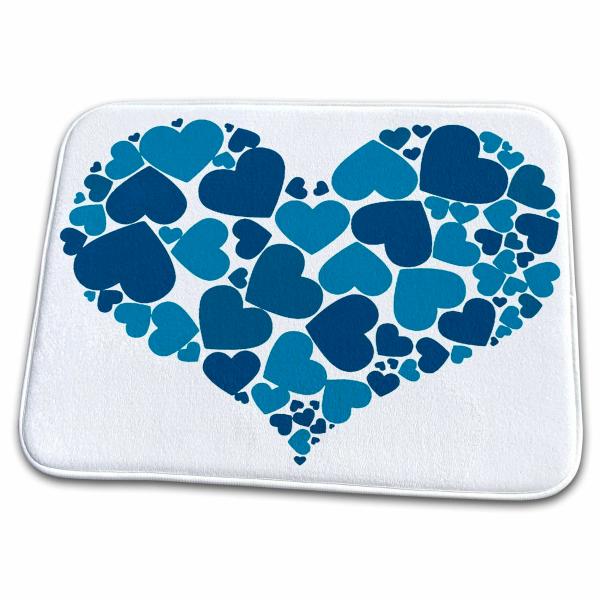 商品名:  3dRose Bathroom Bath Rug Mat - A Heart Full of Grey Blue Hearts On White Background Vector Art - Heartsブランド: 3dRos...