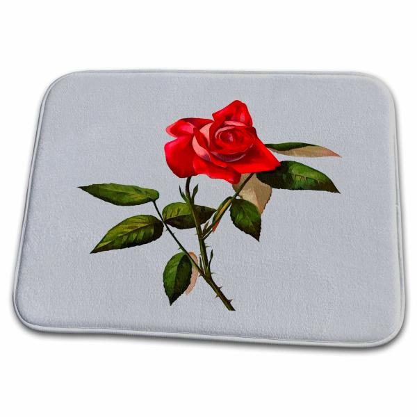商品名:  Bathroom Bath Rug Mat - Single Stem Red Rose Isolated Vector Art On Gray Vector Art - Red Roseブランド: 3dRose商品サイズ: 1...