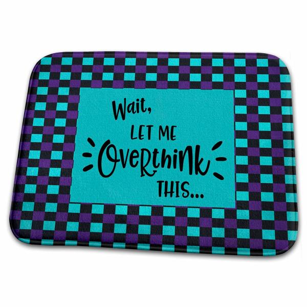 商品名:  3dRose Bathroom Bath Rug Mat - Wait, Let Me Overthink This, Aqua and Purple Checks Humor Designブランド: 3dRose商品サイズ: ...