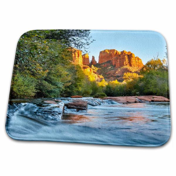 商品名:  Bathroom Bath Rug Mat - USA, Arizona, Sedona. Red Rock Crossing. Arizonaブランド: 3dRose商品サイズ: 1'6" x 1'11" (Rectangul...