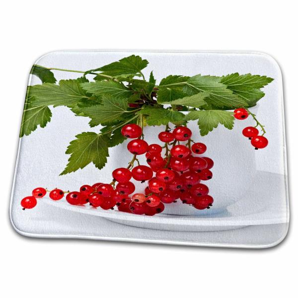 商品名:  3dRose Bathroom Bath Rug Mat - Bunch of red Currant Hangs Out from White Cup. Green Leaves, on White Alexis Photog...