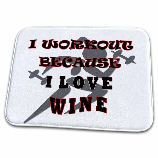 商品名:  3dRose Bathroom Bath Rug Mat - I Workout Because I Love Wine. Gym. Muscles. Funny Quotes. Fitness Quotesブランド: 3dRo...