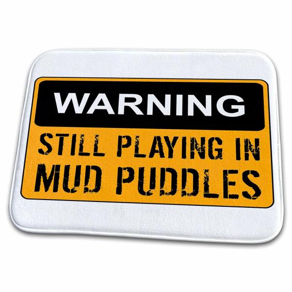 商品名:  3dRose Bathroom Bath Rug Mat - Warning. Still Playing in mud Puddles. Funny Offroad Sign Illustrationsブランド: 3dRose...