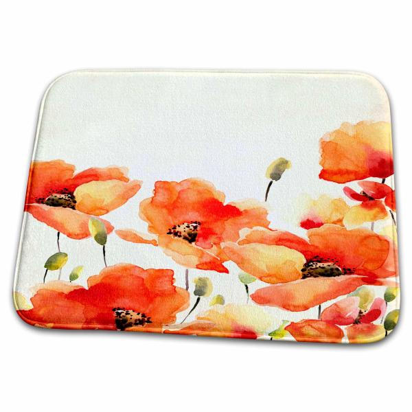 商品名:  3dRose Bathroom Bath Rug Mat - Red Poppy Flower Watercolor Floral Illustration Watercolor Illustration Flowersブランド...