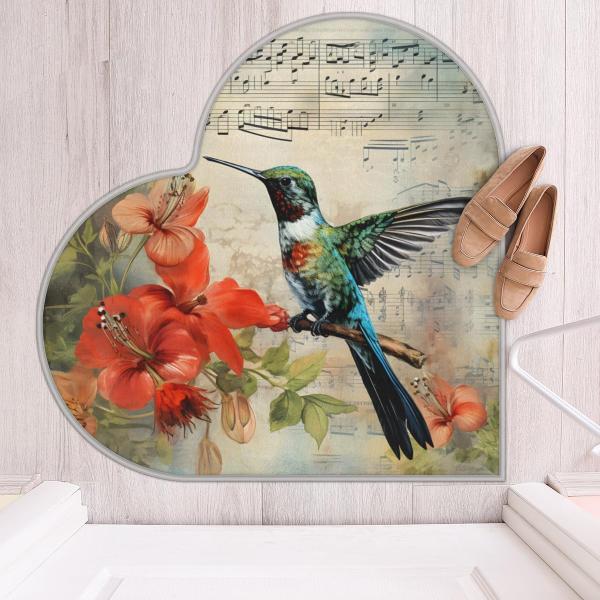 商品名:  Fluffy Ultra Soft Heart Area Rug Hummingbird Plush Shaggy Carpet for Sofa Bedroom Bathroom Bedside Floor Door Mat ...