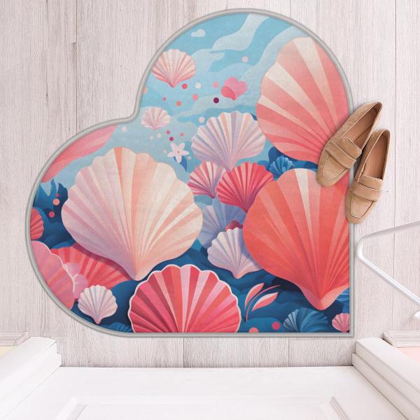 商品名:  Fluffy Ultra Soft Heart Area Rug Ocean Shell Plush Shaggy Carpet for Sofa Bedroom Bathroom Bedside Floor Door Mat ...