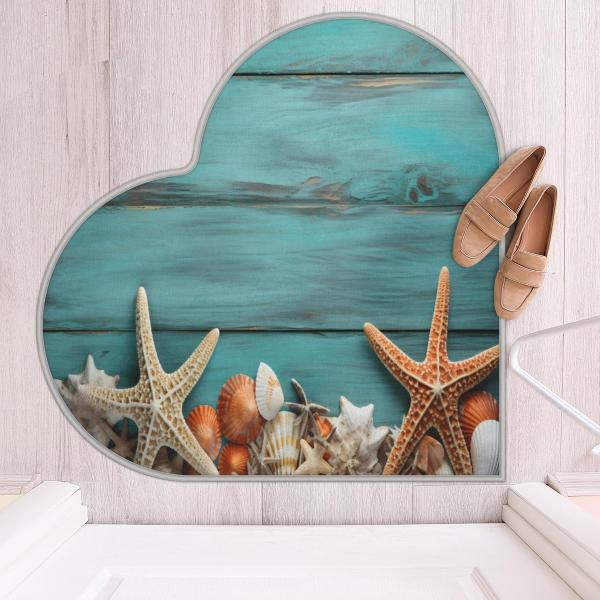 商品名:  Fluffy Ultra Soft Heart Area Rug Starfishes Sea Shell Plush Shaggy Carpet for Sofa Bedroom Bathroom Bedside Floor ...