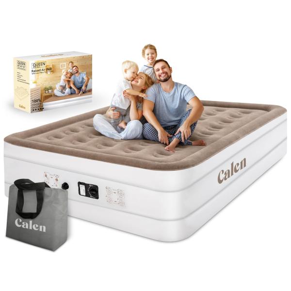 商品名: CALEN Queen Air Mattress with Electric Built in Pump, Luxury Double High Inflatable Mattress for Camping, Home&amp;...