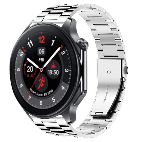 商品名: Lamshaw OnePlus Watch 2用バンド クイックリリースステンレススチールメタル交換用ストラップ OnePlus Watch 2/1スマートウォッチに対応 (シルバー) Lamshaw Compatible for...