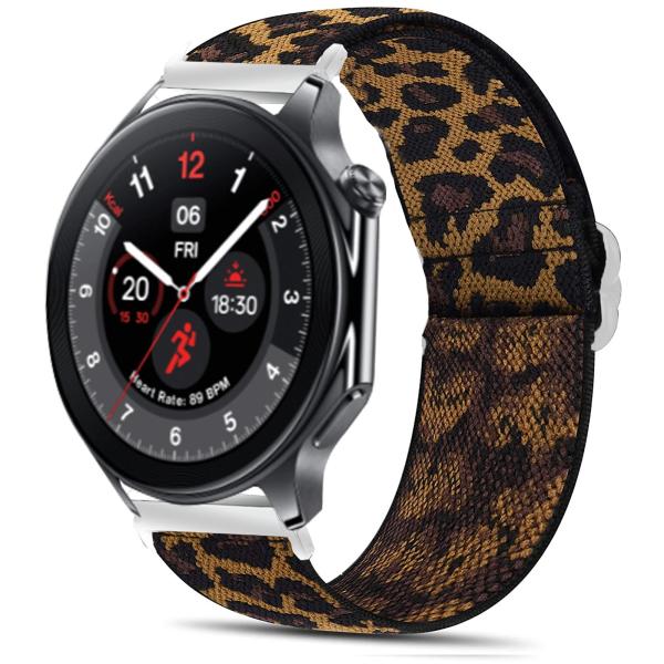 商品名: Lamshaw OnePlus Watch 2R用バンド クイックリリースストレッチエラスティック ナイロン製 調節可能な交換用ストラップアクセサリー OnePlus Watch 2 46mm 2R 1スマートウォッチ(ヒョウ)に...