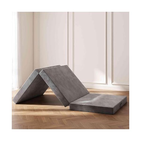 商品名: Swbvs 三つ折りメモリーフォームマットレス 6インチ フルフォールディングマットレス 洗えるカバー付き リバーシブルデザイン 折りたたみ式マットレストッパー 旅行&amp;ゲスト用 Swbvs Tri-Fold Memory ...