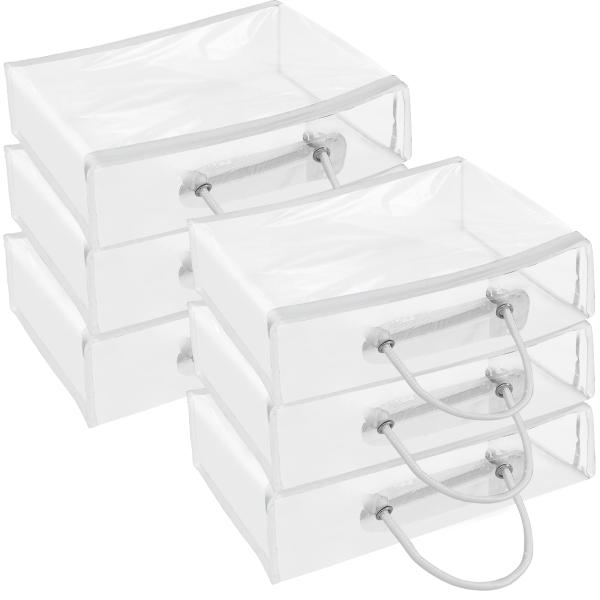 商品名: Abizarch (アビザーク) クリアポリ塩化ビニル製整理バッグ ファスナー付き 6パック クリアジッパー収納バッグ 防水ブランケット 収納バッグ 防塵 ベッドシーツ 収納バッグ 15.7x11.8x3.9インチ ハンドル付きク...