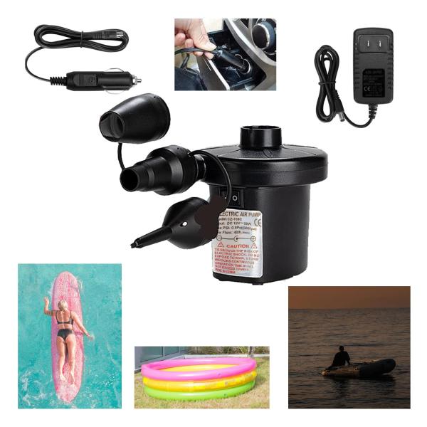 商品名: Electric Air Pump for Inflatable with 3 Nozzles, 110V AC/12V DC, Portable Air Mattress Pump, Quick Fill Inflator Ai...