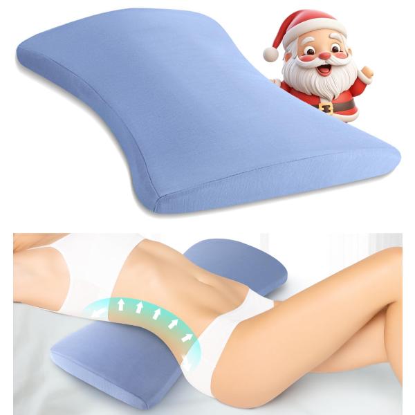 商品名: 腰サポート枕 ベッド用 腰痛緩和:睡眠用腰枕 - 低反発素材のウエストピロー - 横向き/仰向け/うつ伏せ寝者用バックウェッジボルスター枕 - 車、ソファ用ベッドレストピロー Lumbar Support Pillow for B...