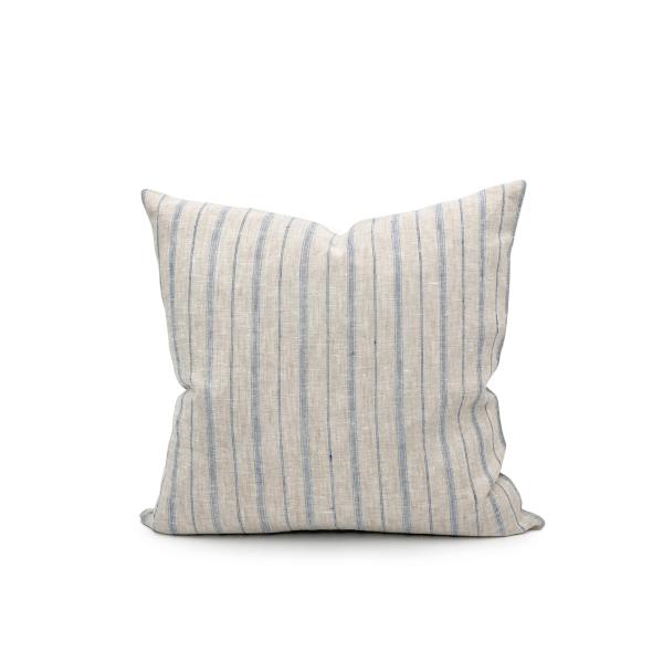 商品名:  Krinto Blue and Natural Grey Linen Stripe Pillow Cover // Sofa Cushion, Throw Pillow, Modern Farmhouse Pillow, Lin...