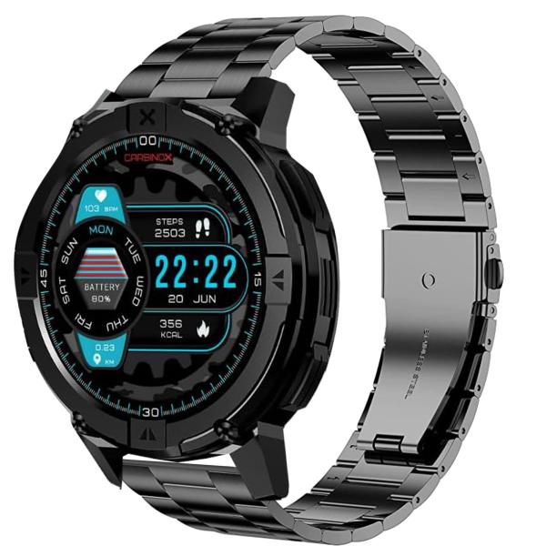 商品名: Lamshaw Carbinox X-Rangerバンド対応 ステンレススチールメタル交換用ストラップブレスレット Carbinox X-Ranger、Vortex、Vestaスマートウォッチに対応 (ブラック) Lamshaw ...