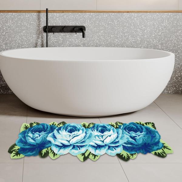 商品名:  LOHISHILO 4 Rose Flower Rug Mat, Handmade Rug Anti-Slip Modern Carpet Washable Floor Mats for Bedroom, Sofa, Bathr...