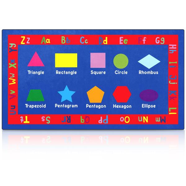 商品名: Drydiet Classroom カーペット 12x6.6フィート Lサイズ 小学校教育ラグ キッズ 学習エリアラグ 教室用座席ラグ アルファベットと幾何学図柄 子供用 学校 教室 小学校 Drydiet Alphabet Cl...