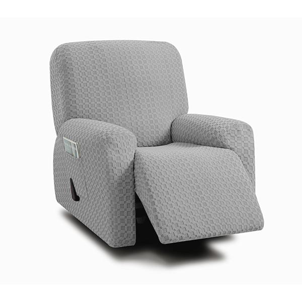 商品名: ULTICOR 4ピース、1シートリクライニングカバー、ジャカードストレッチリクライニングチェアカバー、クッションリクライニングソファ1台用、シングルシートリクライニングソファカバー、ソフト、洗濯機洗い可能(スタイル2)(ライトグ...