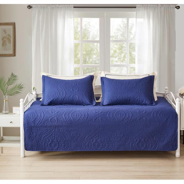 商品名:  Hailea 3 Piece Navy Daybed Cover Twin Size Cozy Daybed Sets Bedding Double Sided Quilting Cover Set Geometric Prin...