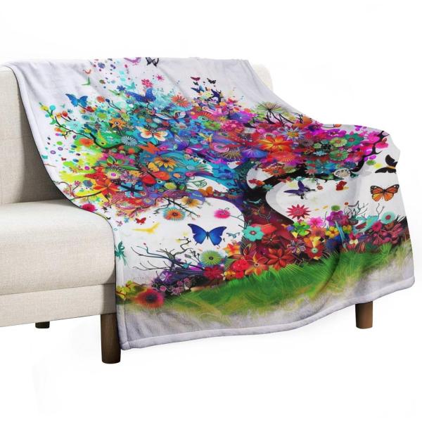 商品名:  Colorful Tree Butterfly Throw Blankets,Blanket Premium Super Soft Cozy Warm Bed Blanket Couch Decorative Throw Bla...