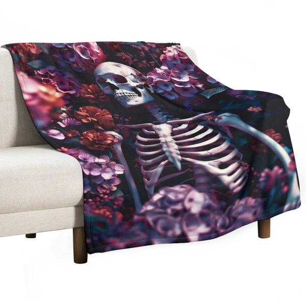 商品名:  Floral Skeleton Vintage Throw Blankets,Blanket Premium Super Soft Cozy Warm Bed Blanket Couch Decorative Throw Bla...