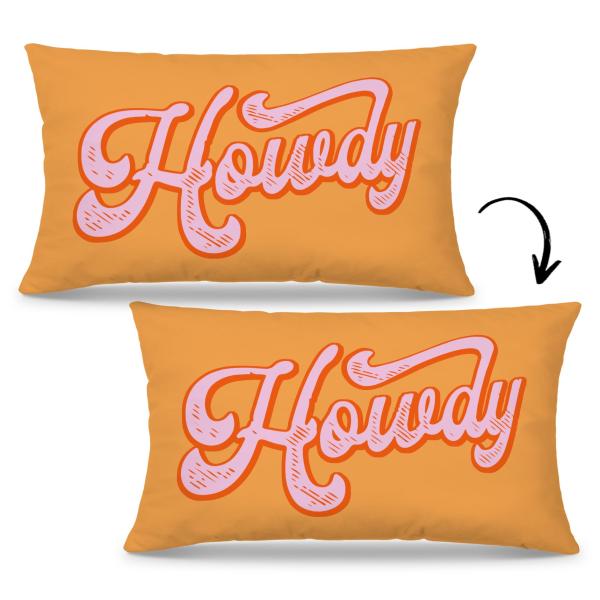 商品名:  Mingnei Preppy Funny Orange Howdy Throw Pillow Covers Couch Home Cushion Cover, Western Cowgirl Preppy Sofa Girls ...