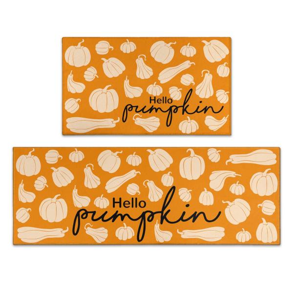 商品名:  Fall Kitchen Rugs, Fall Decorations for Home Fall Kitchen Mats Set of 2, Non-Slip Backing Autumn Pumpkin Floor Mat...