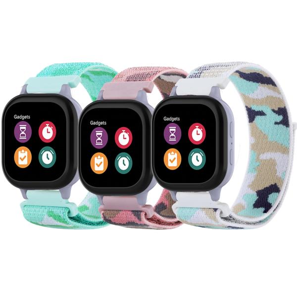 商品名: QHBAMD Watchバンド 3本パック 通気性 調節可能 ナイロンストラップ Gizmo Watch 3 2 1/Gabb Watch 3 2 1/SyncUPウォッチバンド スマートウォッチ用フック&amp;ループ交換用バン...