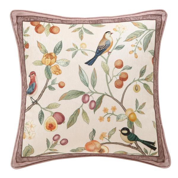 商品名: bilin gaier クッションカバー 1パック ピンクのファームハウス 鳥と花の模様 居心地の良いベルベット 枕カバー 装飾 正方形 枕カバー カウチ ソファ ベッド カーチェア用 18インチ x 18インチ bilin ga...
