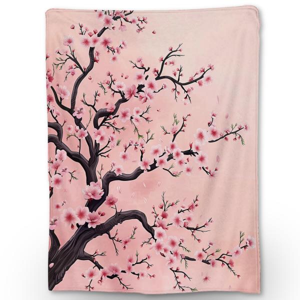 商品名: Ti Caldi 美しい桜のブランケット - ソフトで快適で軽量なフランネルスロー、カウチ、ベッド、旅行に最適 - ふわふわでふわふわした室内装飾 屋外および屋内用 80インチ x 60インチ Ti Caldi Beautiful...