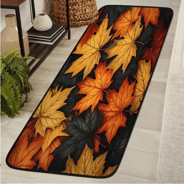 商品名:  TULIMET Autumn Leaf Maple Leaves Fall Washable Kitchen Runner Rug 2'x6', Non-Slip Backing Laundry Rugs, Rectangula...
