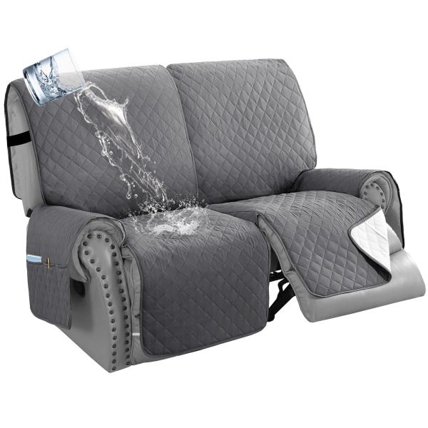 商品名: H.VERSAILTEX 100%防水ラブシートリクライニングカバー ノンスリップリクライニングカウチカバー 2シート用 厚手ソフト家具プロテクター ゴムストラップ付き 子供/ペット用 (リクライニングラブシート、ロケットグレー)...