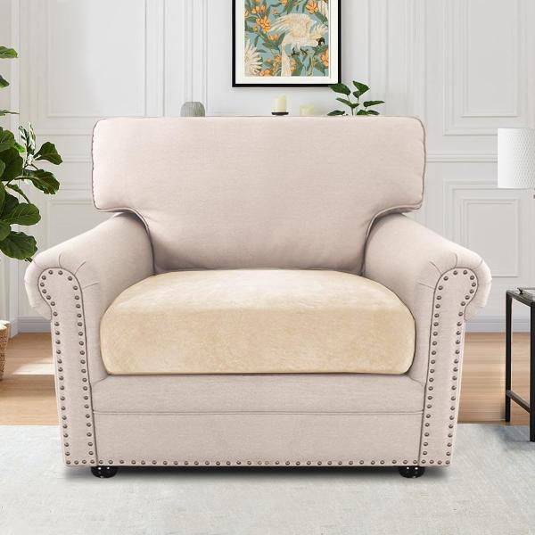 商品名: H.VERSAILTEX シェニール織 カウチカバー ハイストレッチ アームチェアクッションカバー 厚手 ソフトチェアクッションカバー オールシーズン ユニバーサルソファカバー セクショナルスリップカバー用ストレッチ (1人掛けア...