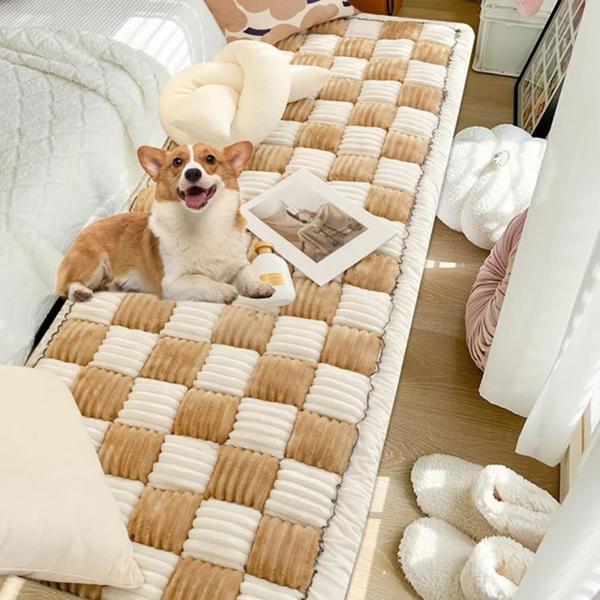 商品名:  ABANO Large Plaid Square Funny Pet Couch Covers for Sofa, Garden Chic Cotton Protective Couch Cover Rugs, Non-Slip...