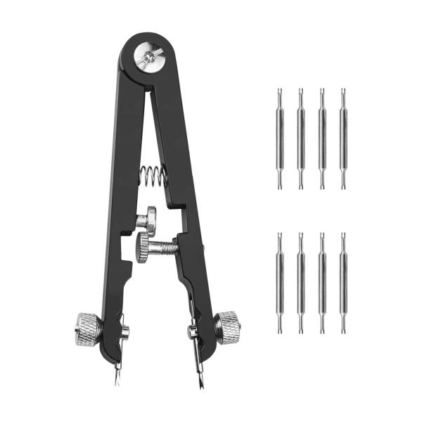 商品名: 腕時計スプリングバープライヤーツール、6825腕時計ブレスレットリムーバー、10チップピン付き、アルミニウム合金腕時計ストラップアジャスターツール、腕時計リストバンドストラップ取り外し修理修理修理用。 Watch Spring B...