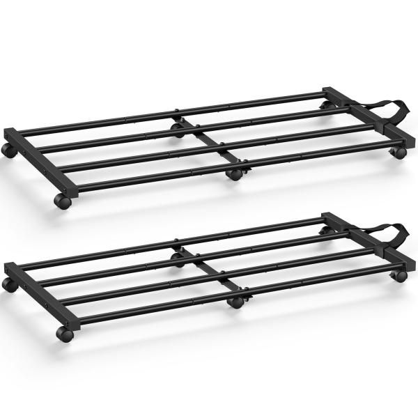 商品名: Mr IRONSTONE ベッド下収納 ホイール6個付き 2個パック Mr IRONSTONE Lengthened Under Bed Storage with 6 Wheels, Rolling Underbed Storag...