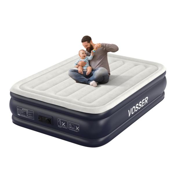 商品名:  VOSSER Air Mattress Full with Built in Pump,18''Inflatable Mattress of Upgraded Vertical Beams,Self Inflatable/Def...
