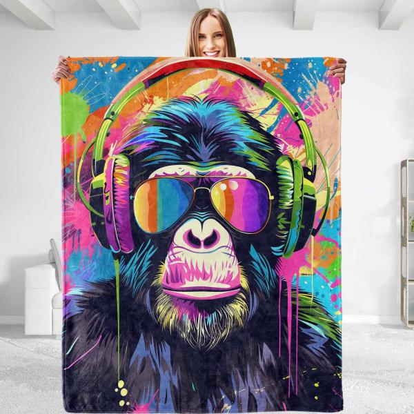 商品名:  dhakalrlde Colorful Monkey Blanket Plush Flannel Throw Blanket for Men and Women - Soft, Comfy, Lightweight, Warm,...