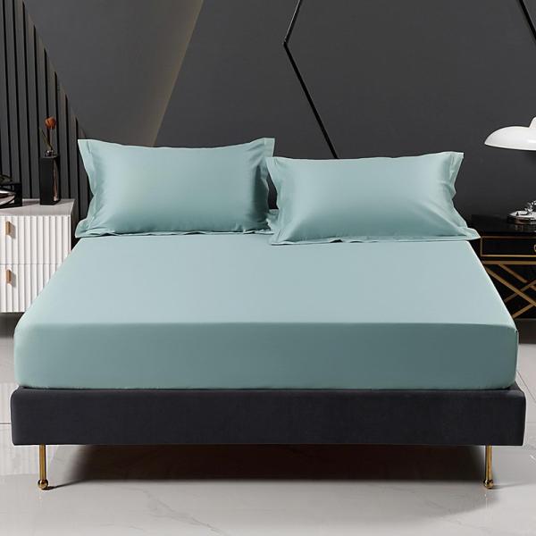 商品名: FCLDESHOP マットレスパッドカバー スムーズソフト、ピュアカラー ピュアコットン シングルピースベッドカバー ソフトで快適 長繊維綿ベッドシーツ、ライトブルー、120 x 200cm+30cm (47 X 79 x 12イ...