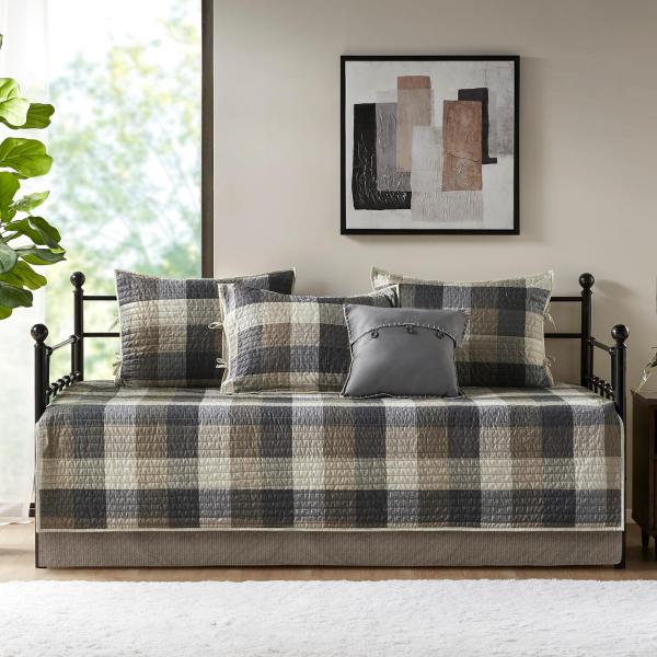 商品名:  Madison Park Ridge Daybed Cover Set - Cabin Lodge Plaid Herringbone Print Reversible Design, All Season Luxury Bed...