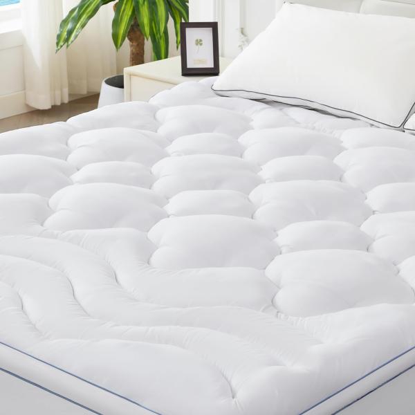 商品名:  BDEUS Twin Mattress Pad, Extra Thick 1450GSM Mattress Topper, Four Leaf Clover Soft Mattress Protector Cover with ...