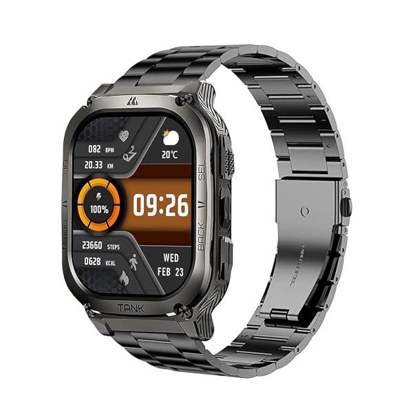 商品名: AMAZTIMスマートウォッチ、22mmクイックリリースステンレススチールメタル交換用ストラップ AMAZTIM M2/M3/C20 Pro/T2に対応 KOSPET Tank M2/M3/M3 Ultra/T2/T3/T3 Ul...