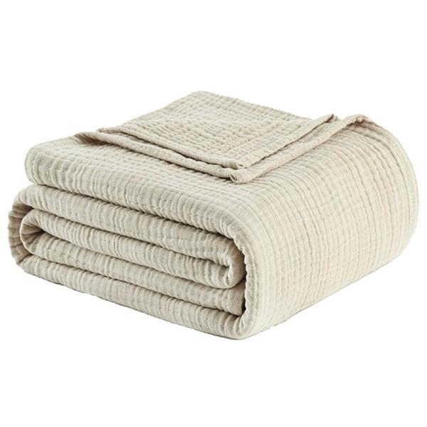 商品名: LAST MODA 綿100% モスリンブランケット ひざ掛け 108x90フィート 軽量 通気性 夏 スローブランケット ソファ カウチ ベッド オールシーズン オートミール LAST MODA 100% Cotton Musl...